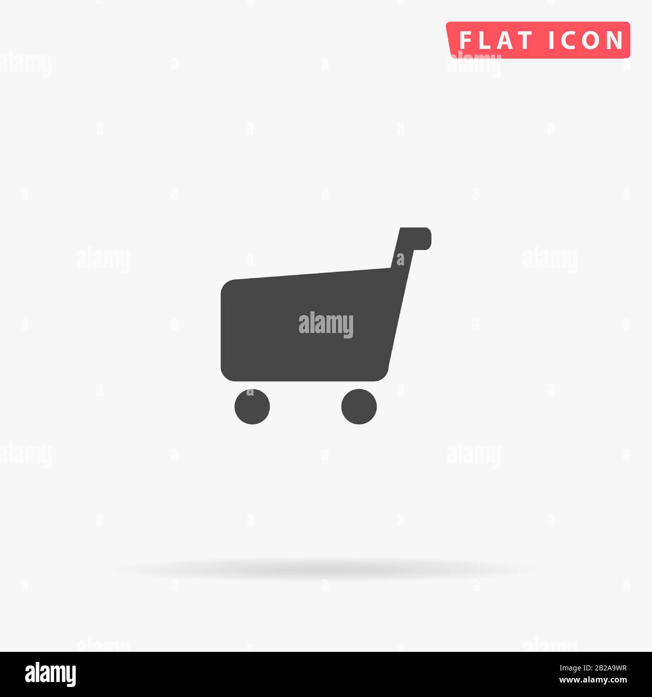 Cart flat vector icon. Glyph style sign. Simple hand drawn ...