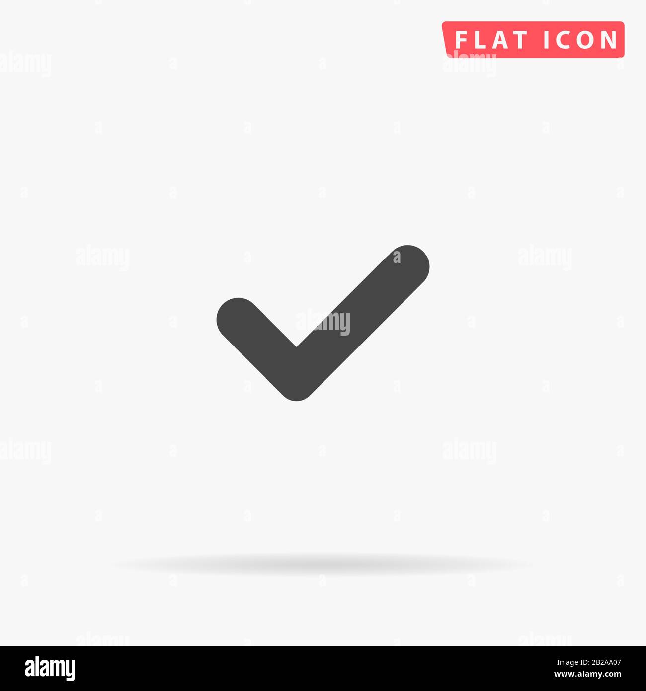 Check flat vector icon. Glyph style sign. Simple hand drawn ...