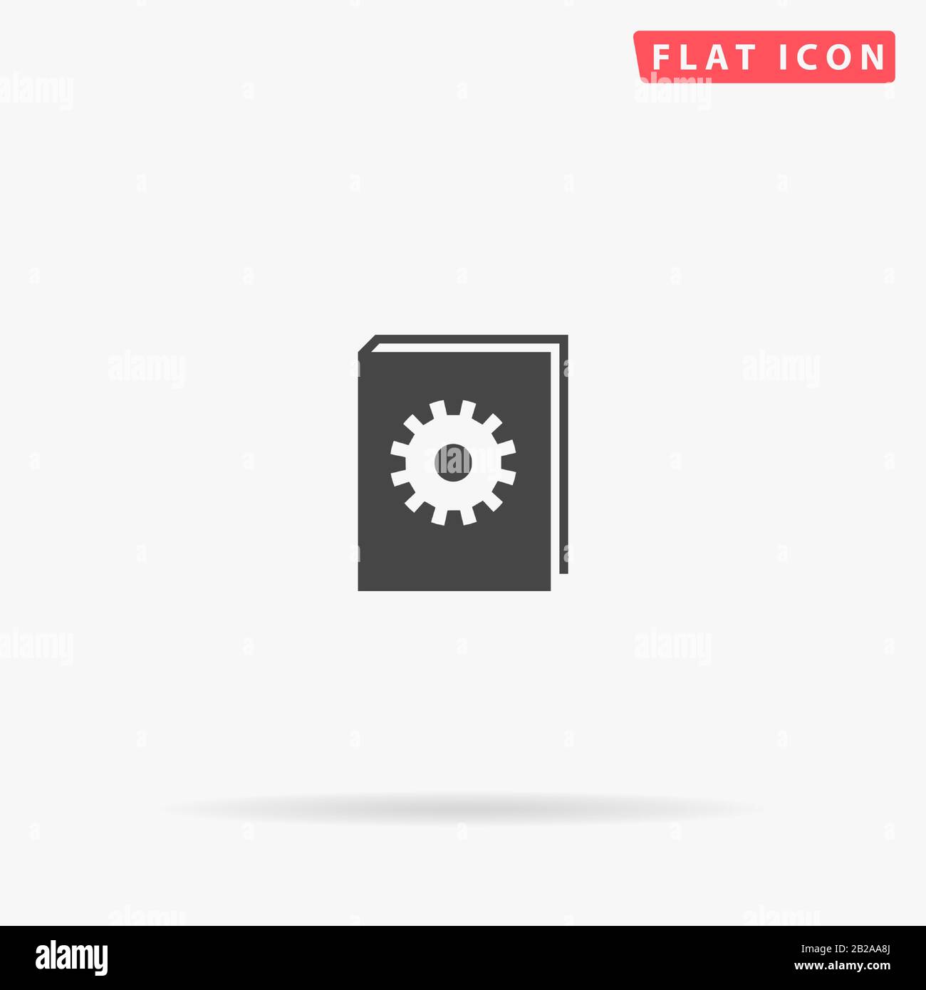Technical Book flat vector icon. Glyph style sign. Simple hand drawn ...
