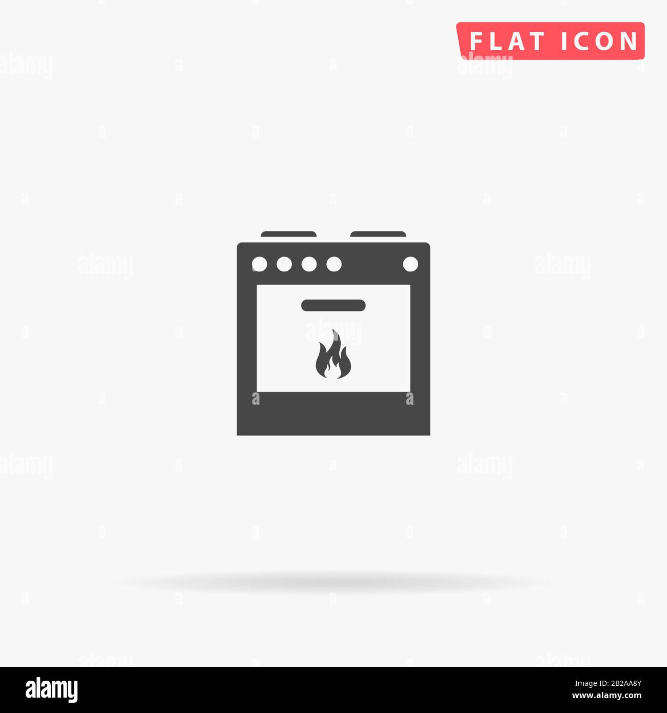 Gas Cooker, Stove flat vector icon. Glyph style sign. Simple hand drawn ...