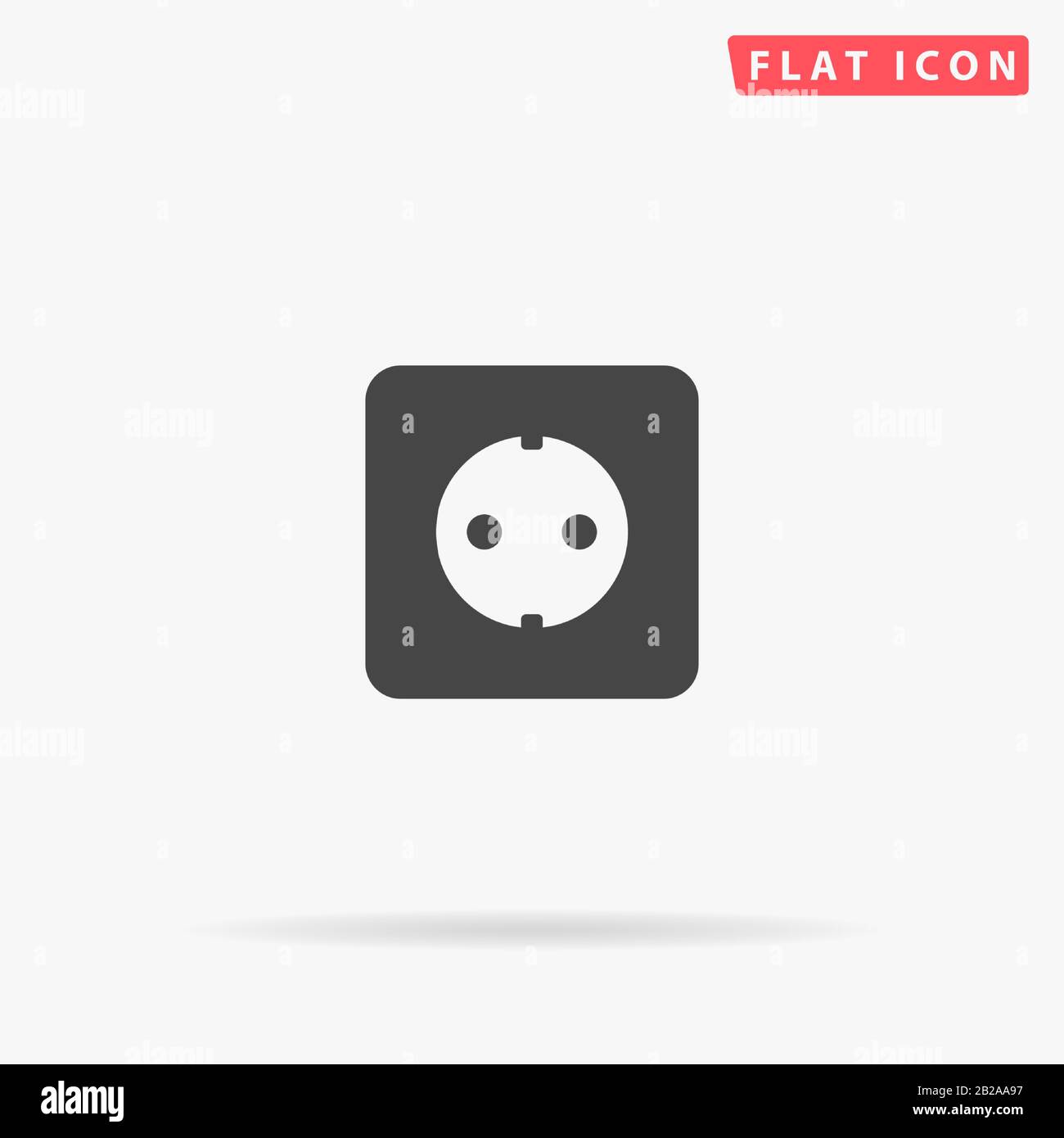 Socket flat vector icon. Glyph style sign. Simple hand drawn ...