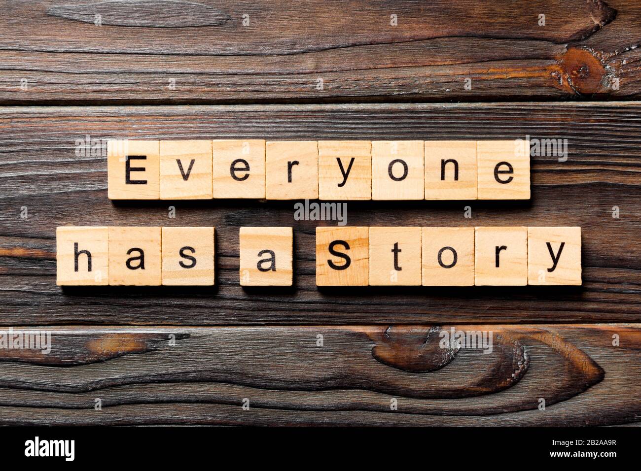 Everyone Has a Story word written on wood block. Everyone Has a Story ...