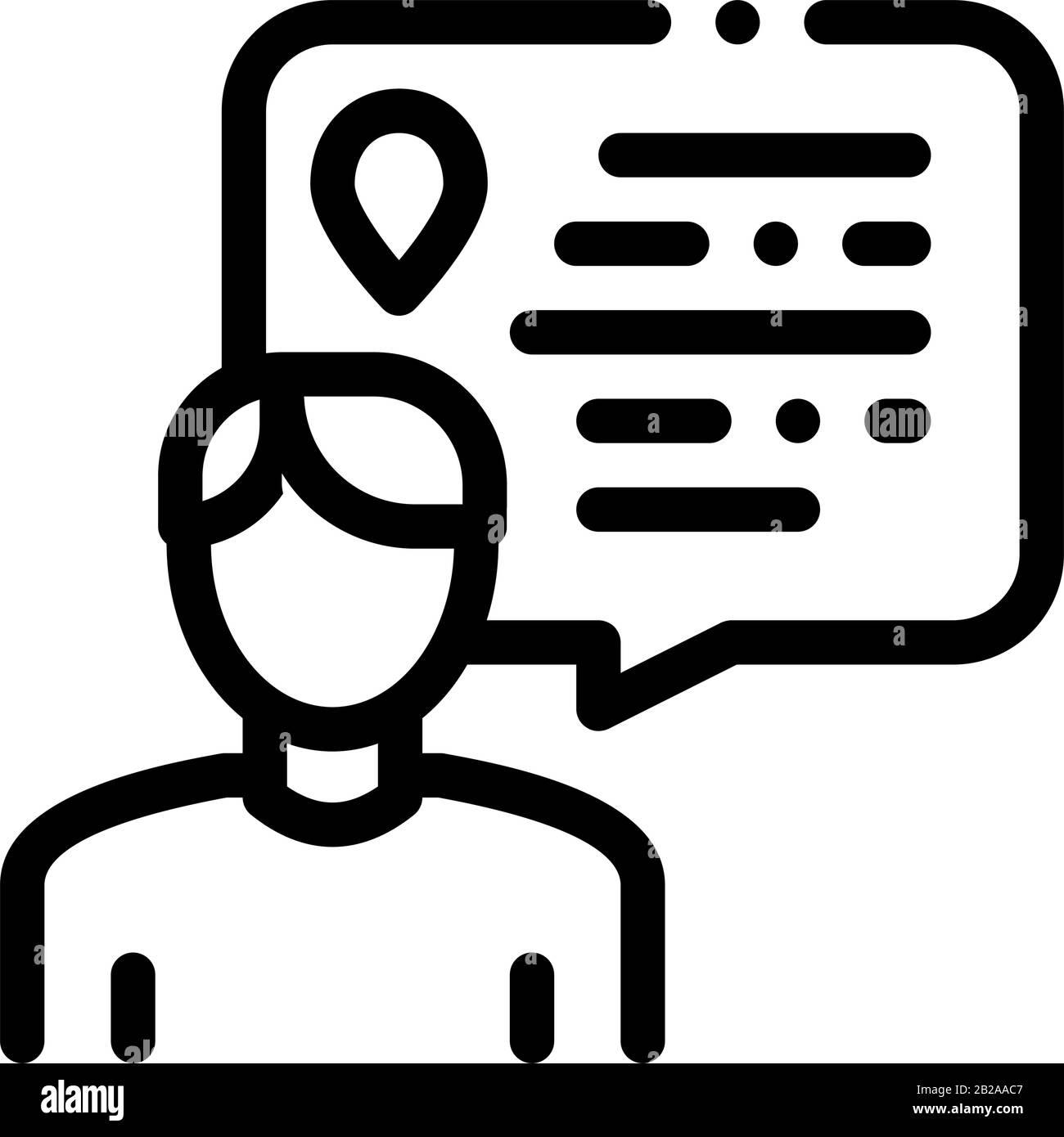 Human Talking About Location Icon Thin Line Vector Stock Vector Image ...