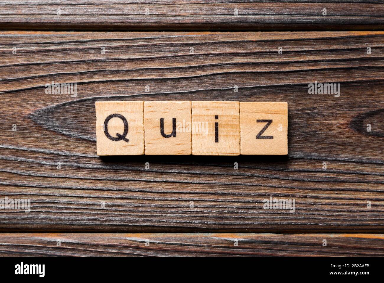 Quiz Word Written On Wood Block Quiz Text On Wooden Table For Your Desing Top View Concept
