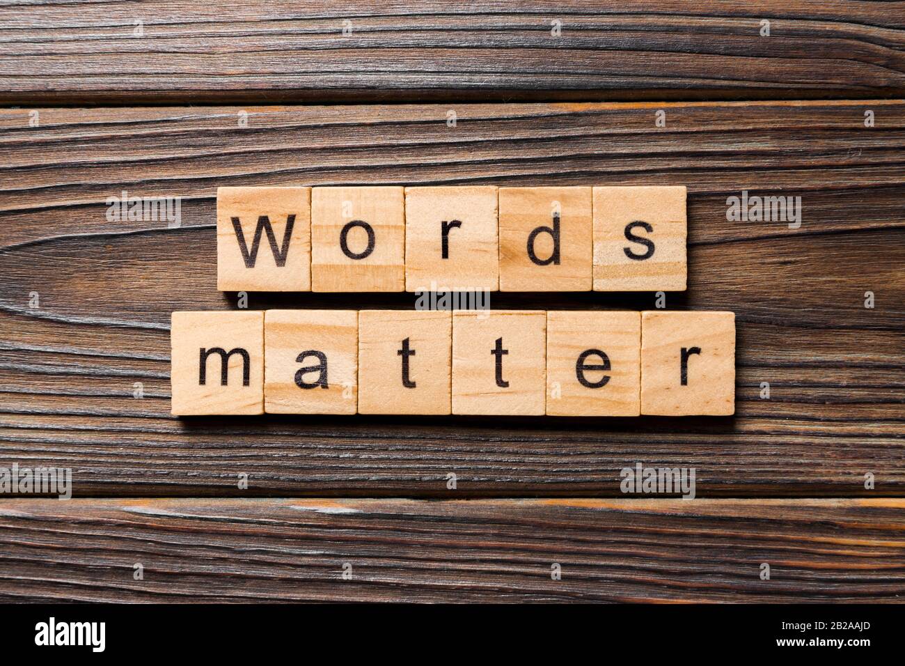 Words matters word written on wood block. Words matters text on table ...