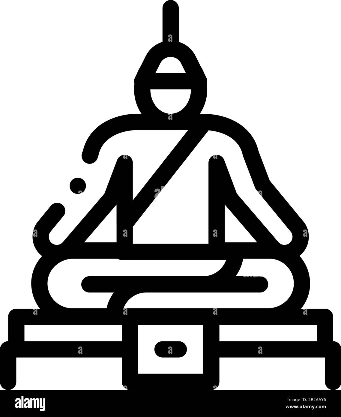 Buddha Thai Religion Statue Icon Thin Line Vector Stock Vector Image ...