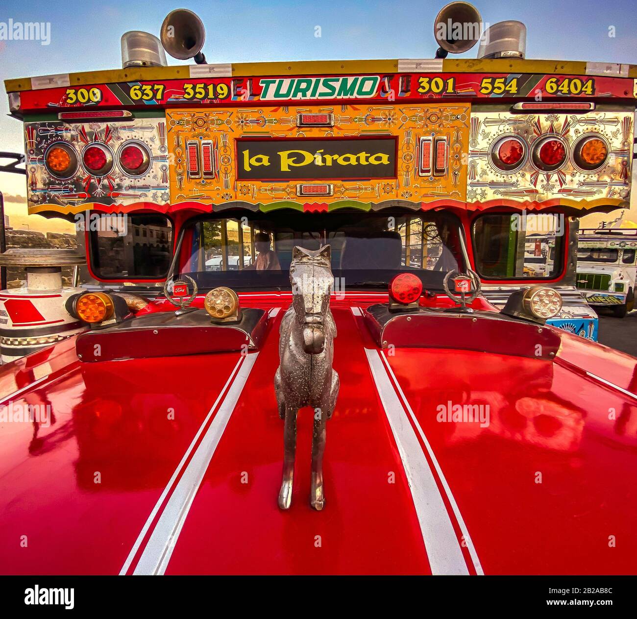 chiva bus in Cartagena Stock Photo - Alamy