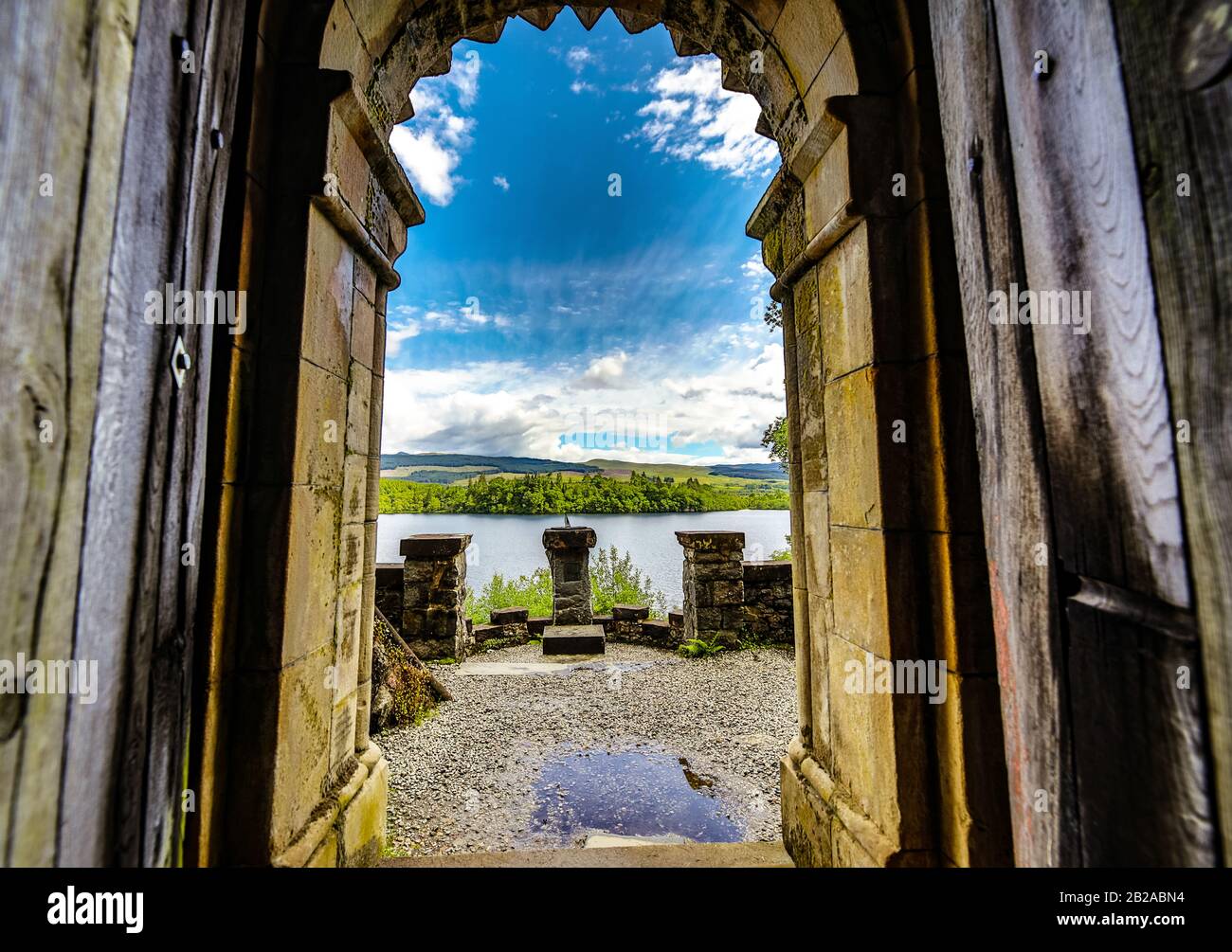 Ancient Scottish medieval buildings and beautiful landscape of ...