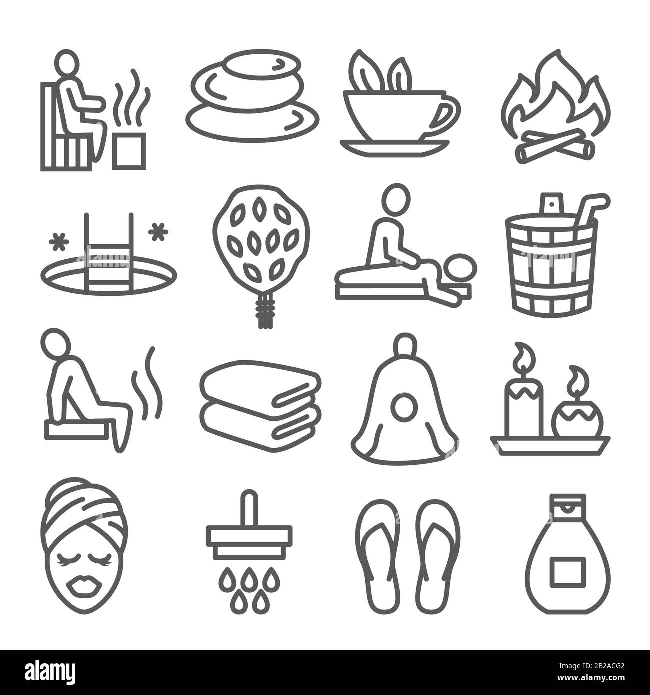 Sauna spa icon linear hi-res stock photography and images - Alamy