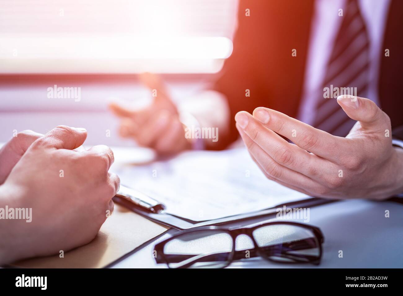 Business people negotiating a contract. Human hands working with ...