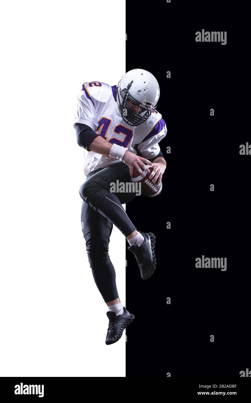 High jump of American Football Player, collage Stock Photo - Alamy