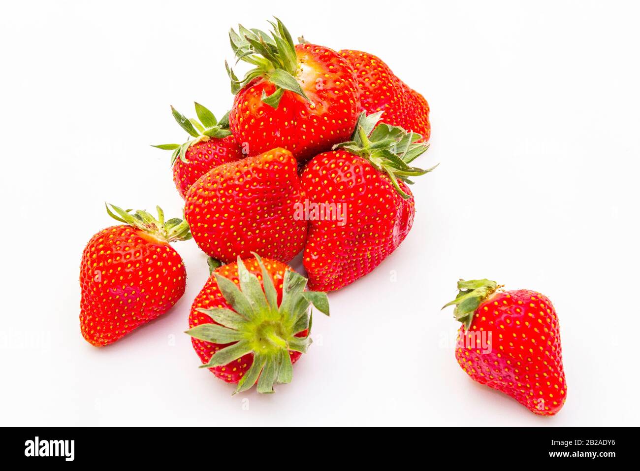 Organic fresh strawberry, isolated on a white background. Cooking fruit ...