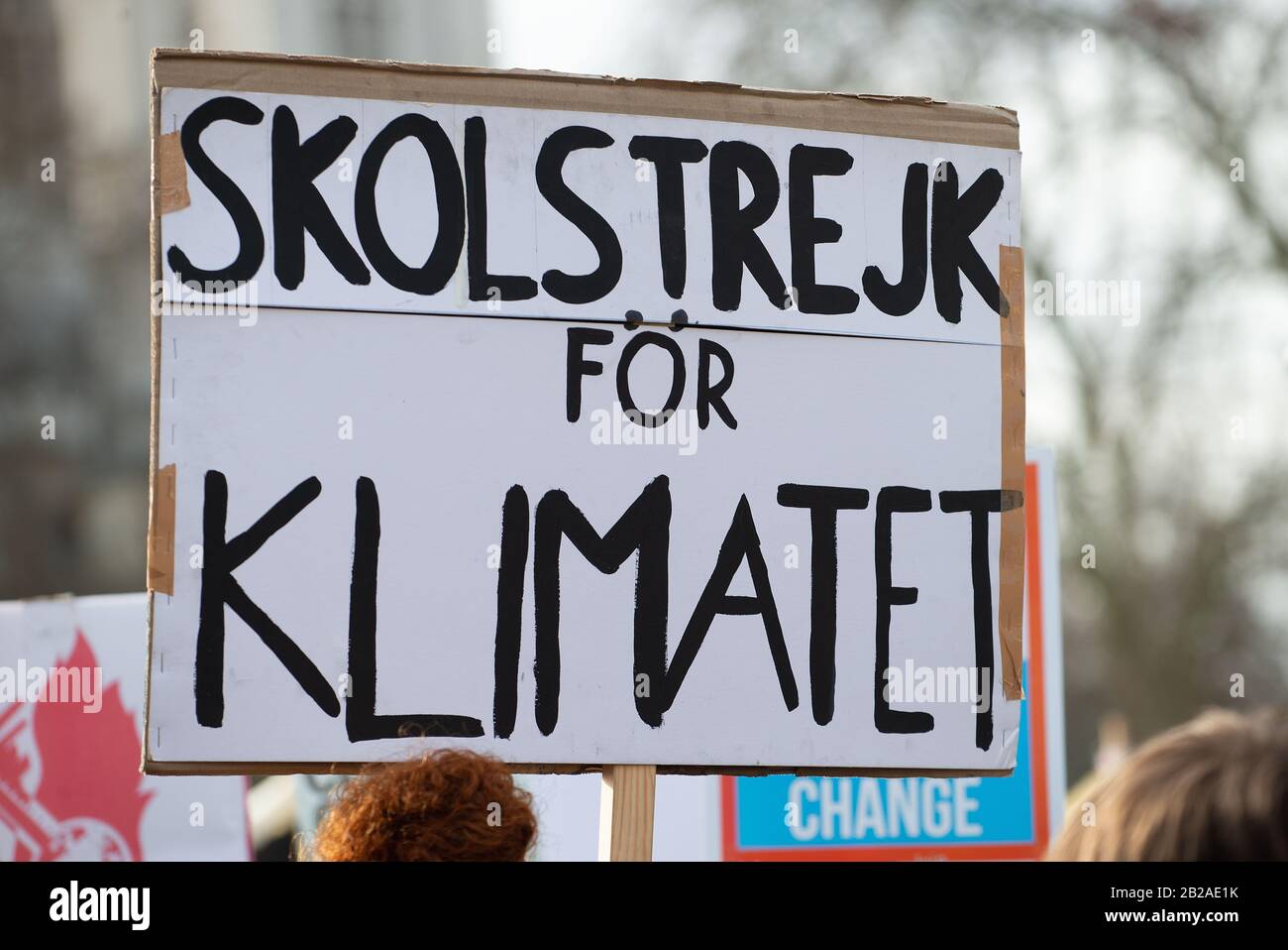 Protest sign/banner at the Youth Strike For Climate demonstration ...