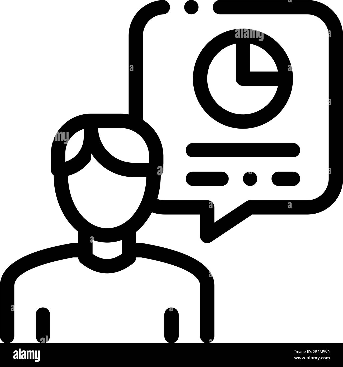 Human Talk About Statistics Icon Thin Line Vector Stock Vector Image ...