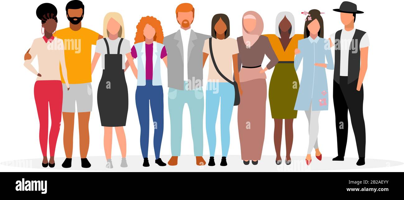 International friends flat vector illustration. Multicultural community ... International friends flat vector illustration. Multicultural community ...