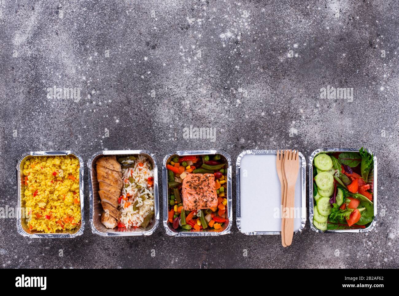 Food delivery concept. Lunch in container Stock Photo - Alamy