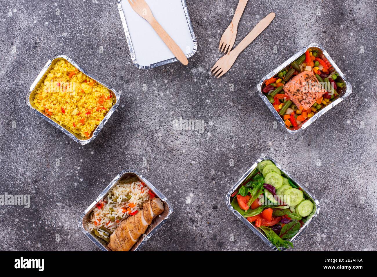 Food delivery concept. Lunch in container Stock Photo - Alamy