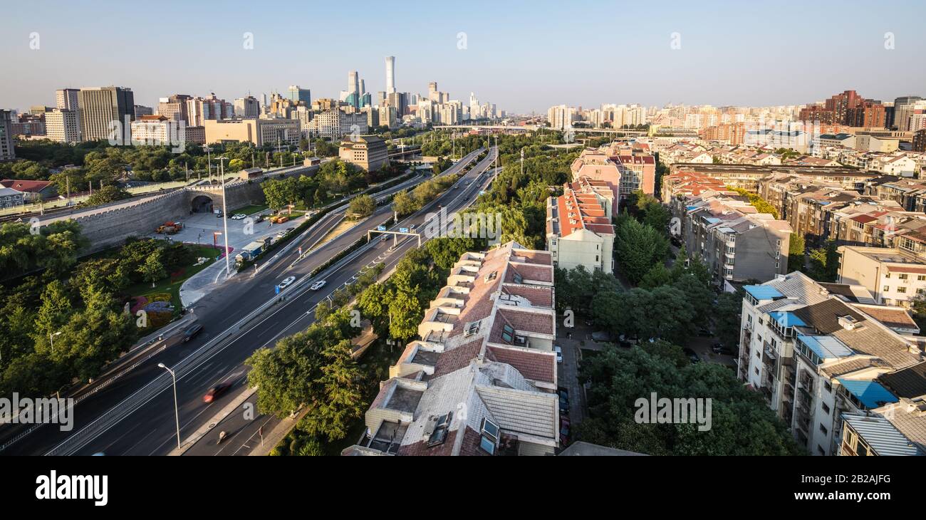 BEIJING, СHINA - JUNE 01, 2019: Beijing aerial view of famous landmarks ...