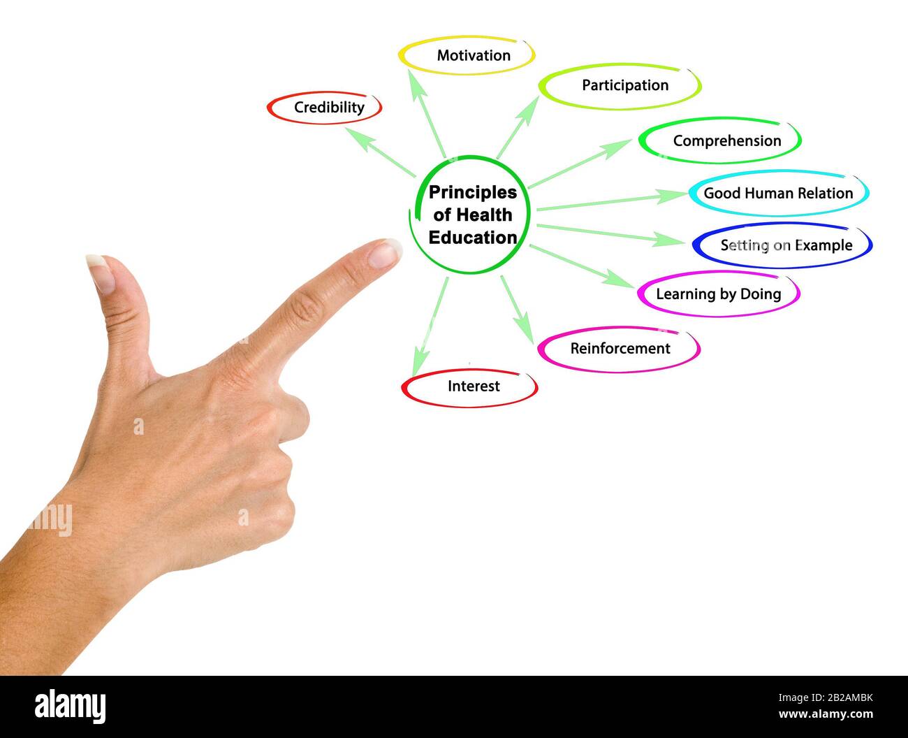Nine Principles of Health Education Stock Photo - Alamy