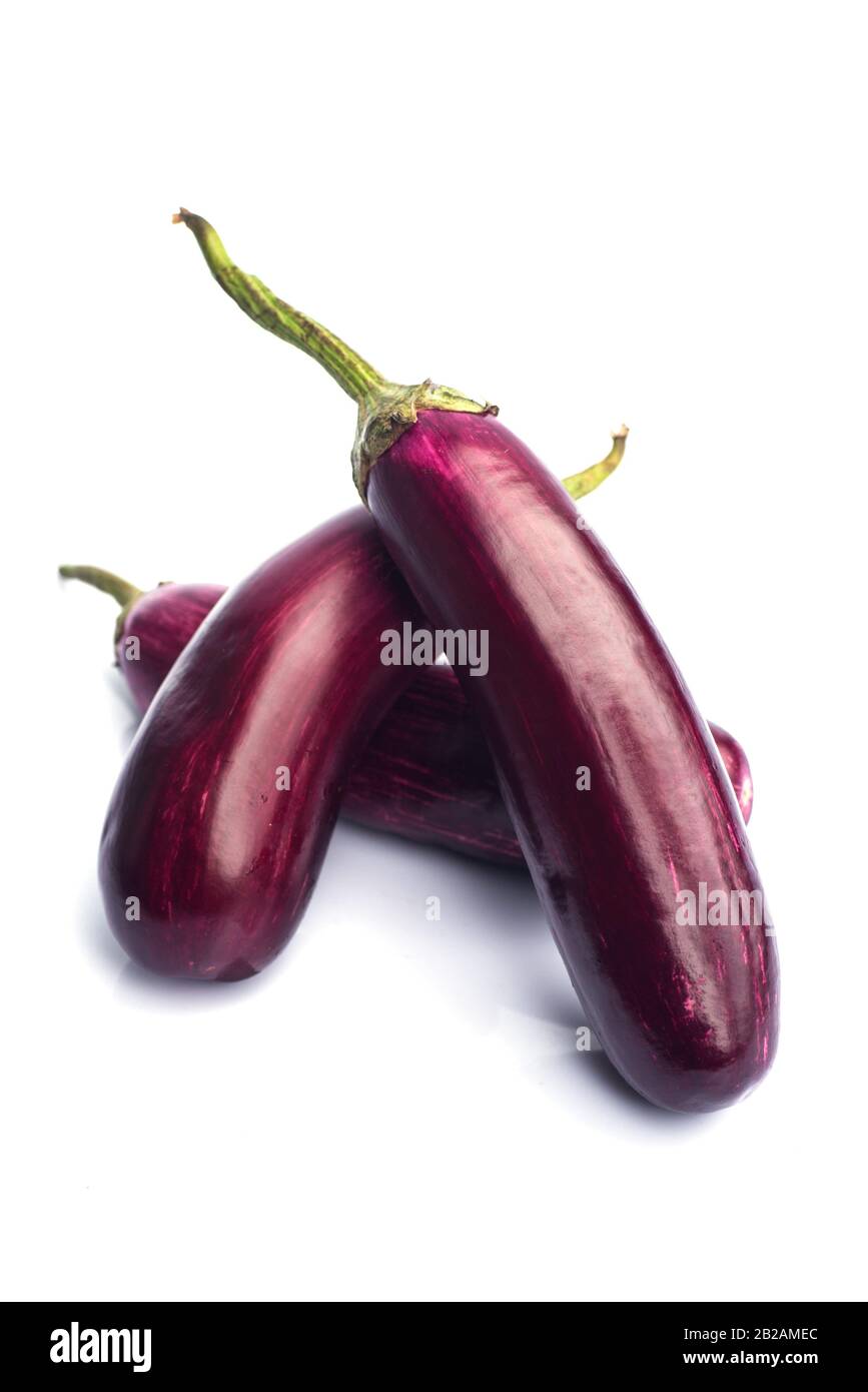 Eggplant or aubergine or brinjal vegetable isolated on a white ...