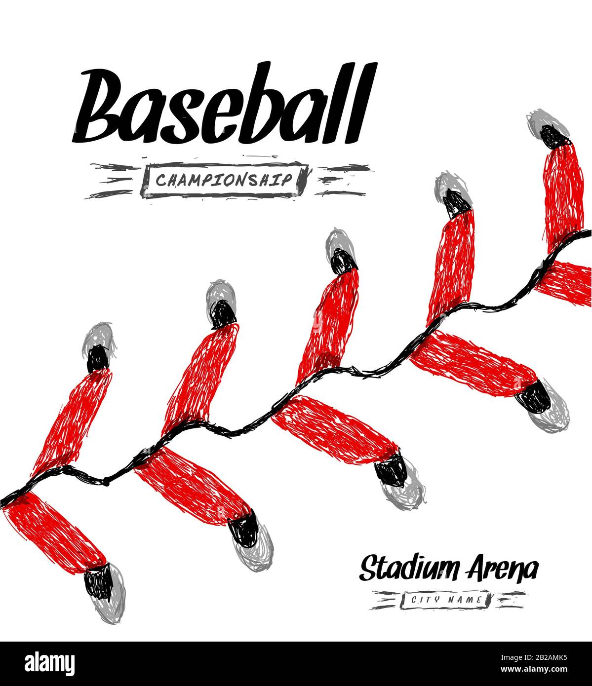 Hand-drawn baseball ball on white background. Close up vector ...
