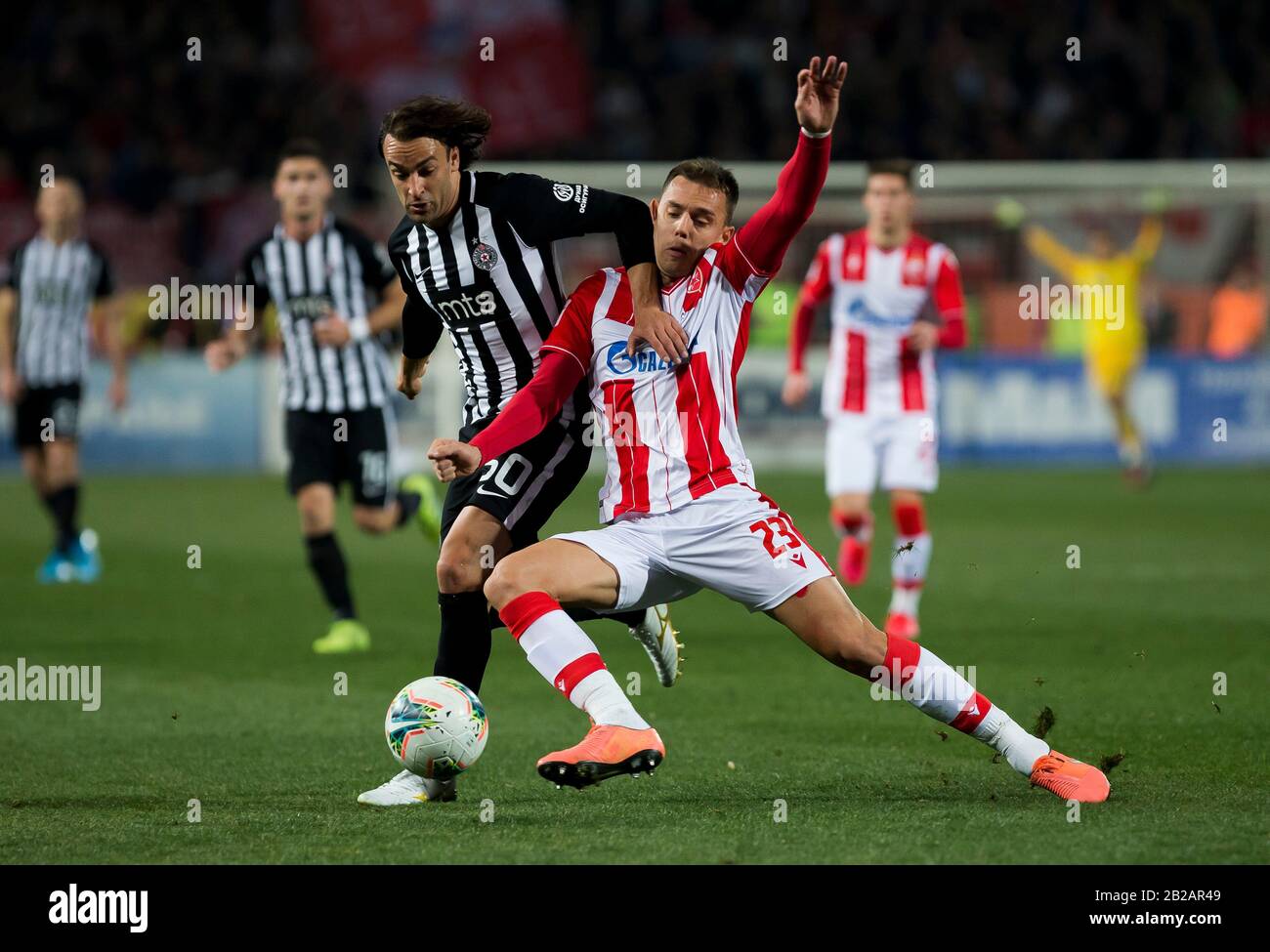 Belgrade, Serbia. 1st Mar, 2020. Milan Rodic of Crvena Zvezda competes ...