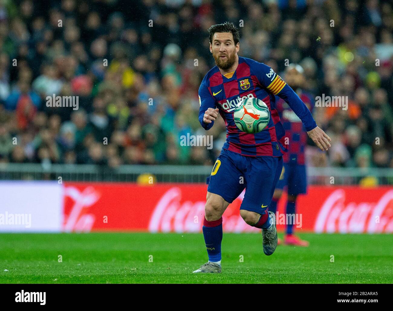Lionel Messi of FC Barcelona in action during the Spanish La Liga match ...