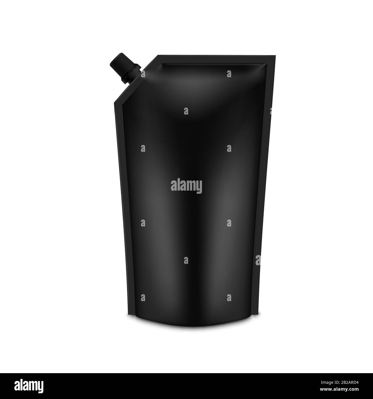 Realistic Black Blank Doy Pack Mock up. Vector Doypack template Packing ...