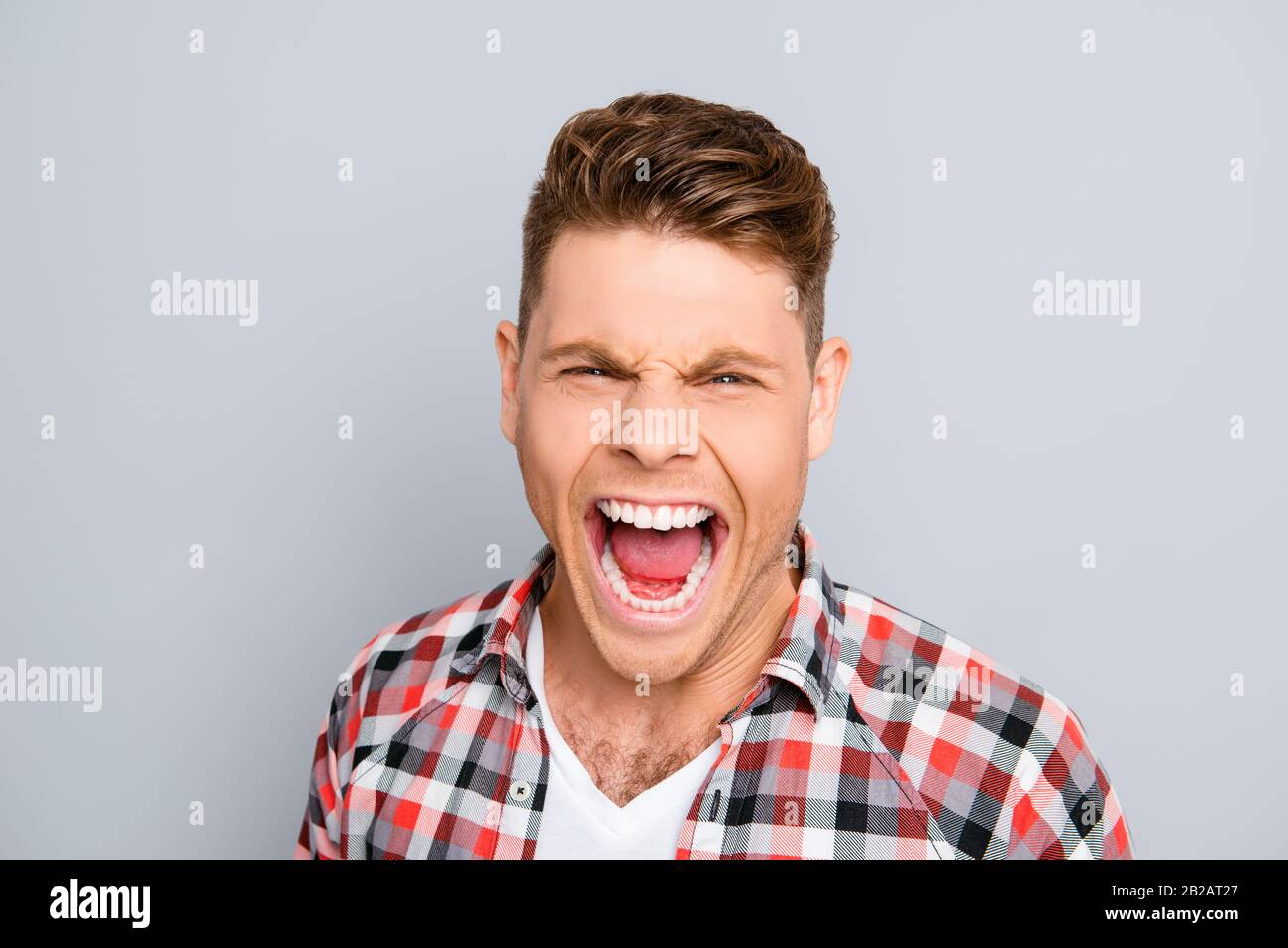Portrait of furious angry man having big problems and screaming Stock ...