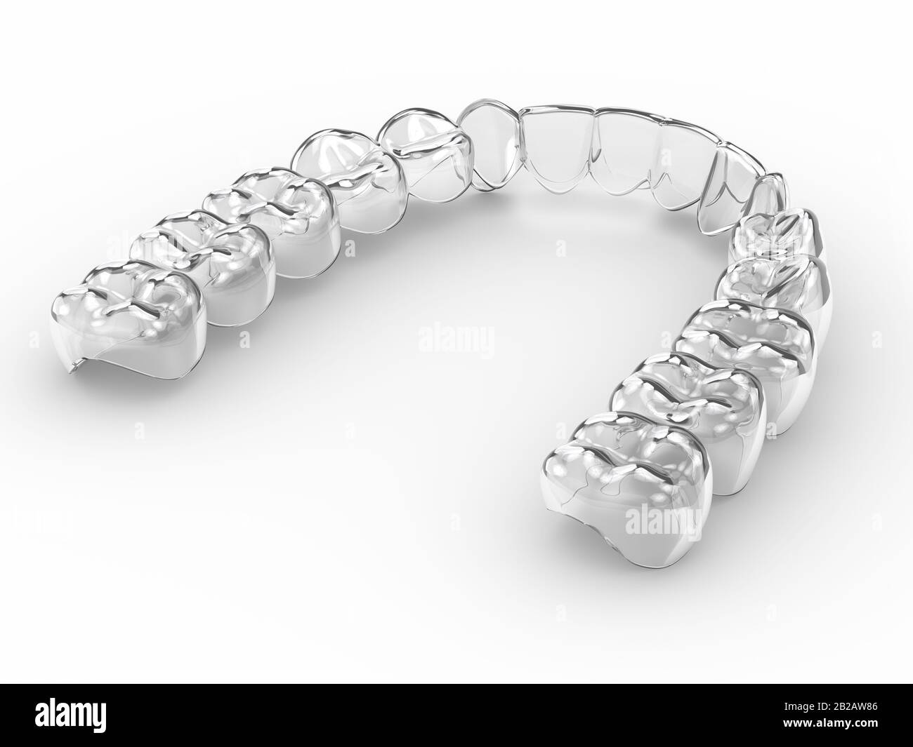 3d render of invisalign removable and invisible retainer over light ...