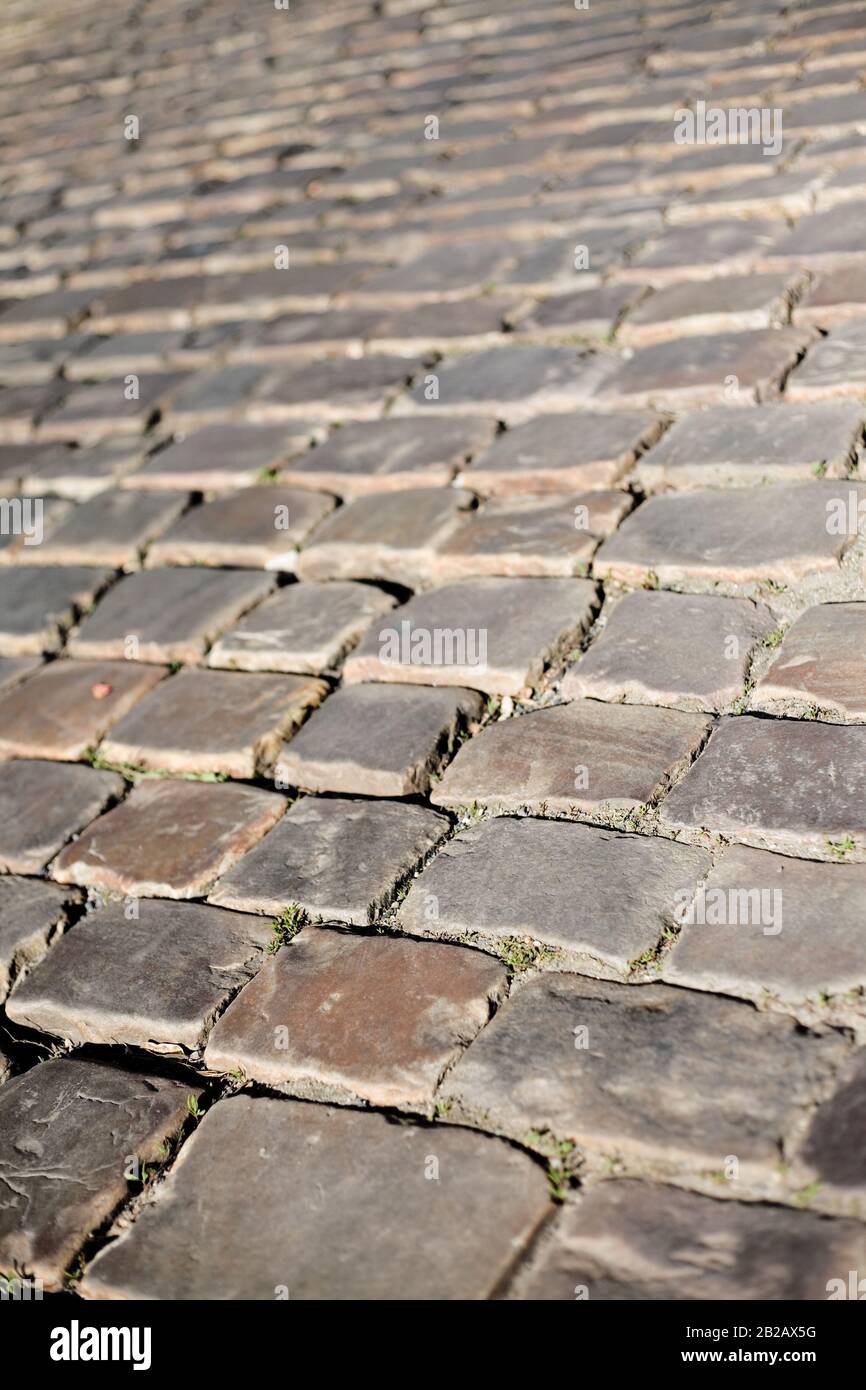 Old cobble road with stones put in pattern Stock Photo - Alamy