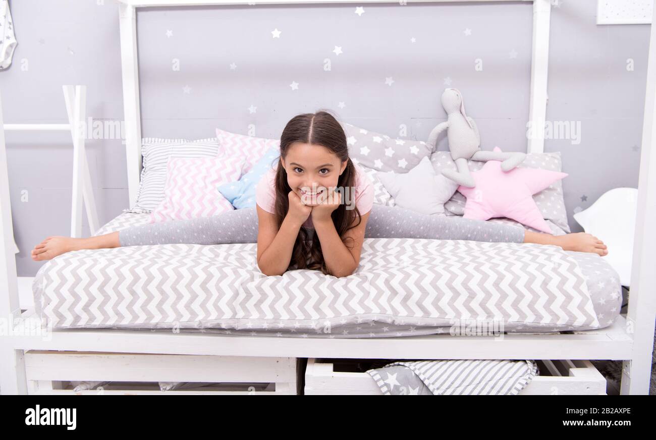 Stretching good. Evening stretching. Cute gymnast practice split before ...