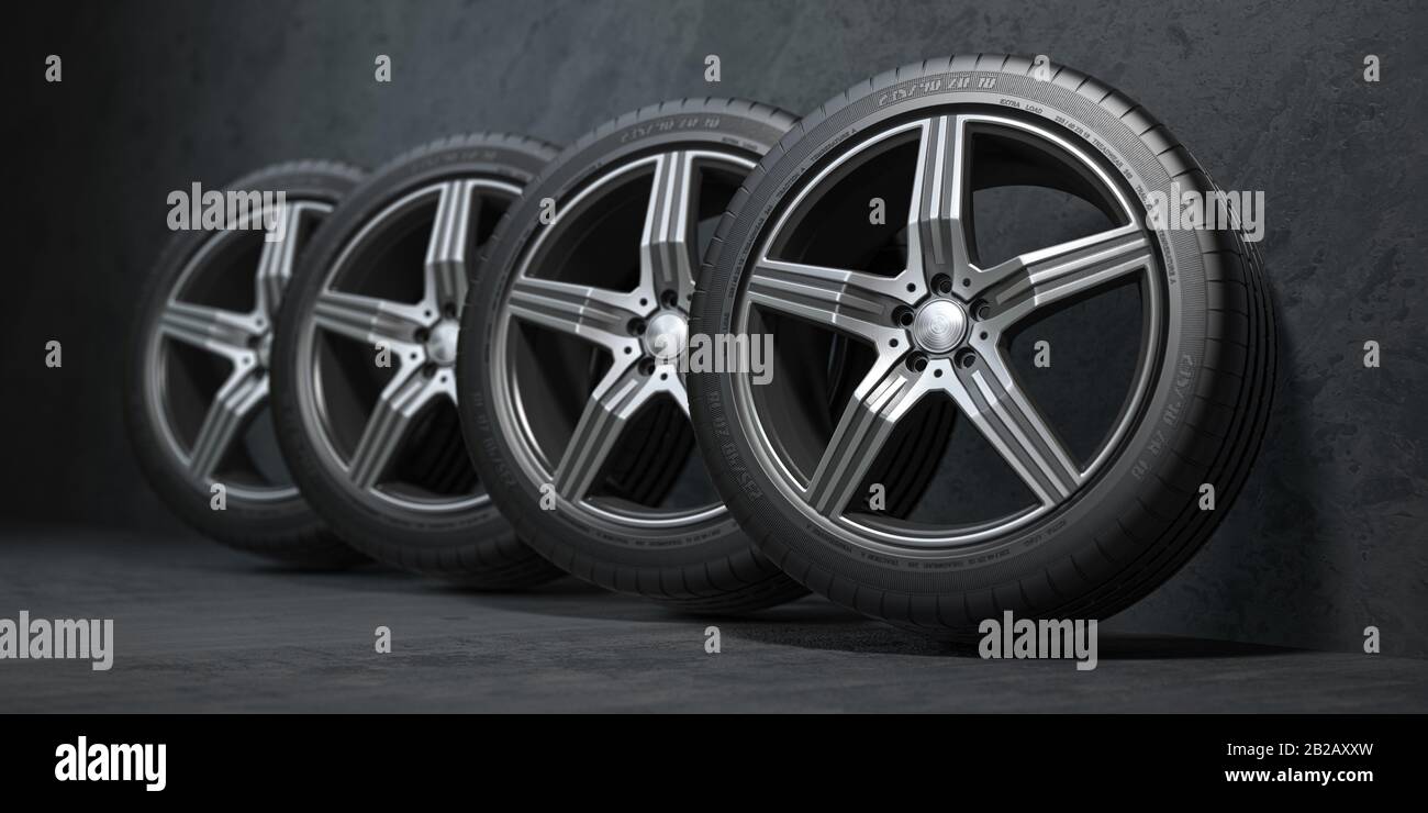 Four 4 wheel wheels hi-res stock photography and images - Alamy