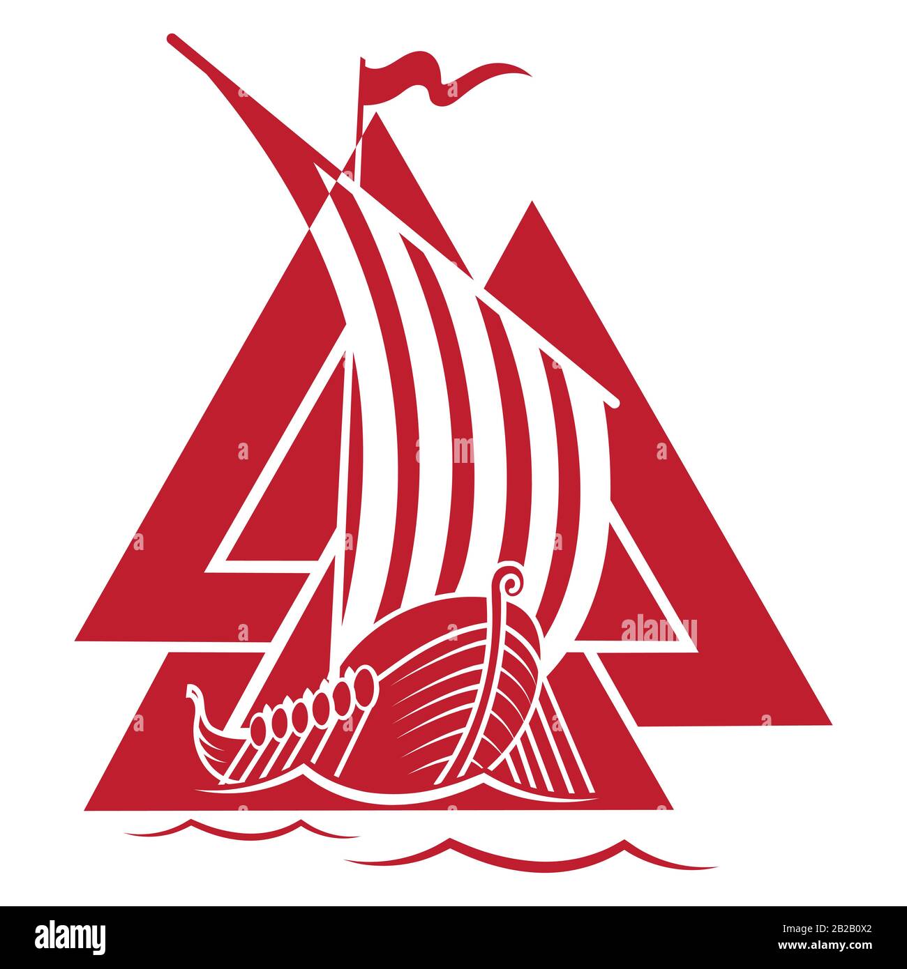 Warship of the Vikings. Drakkar, ancient scandinavian pattern and norse ...