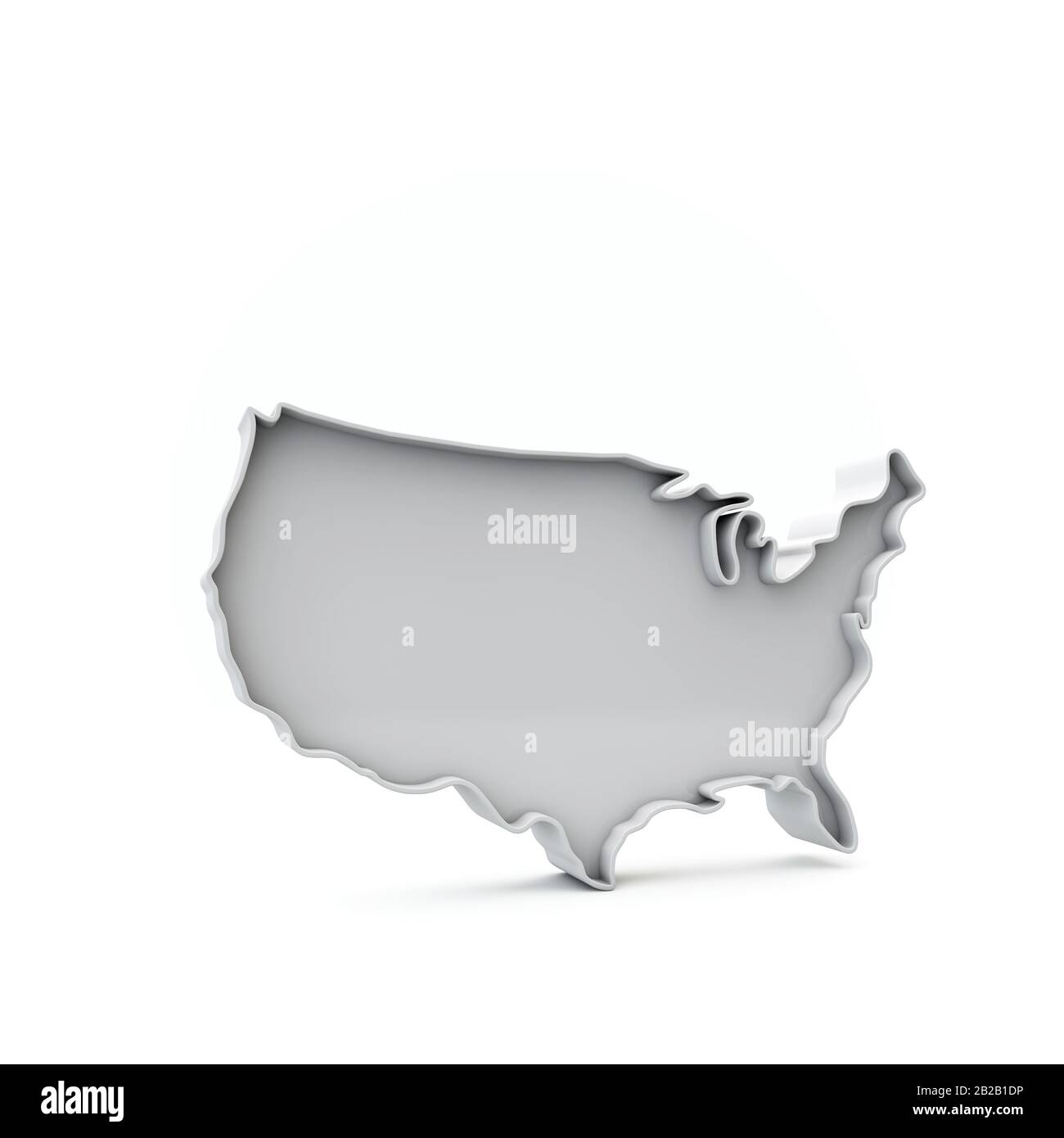 USA simple 3D map in white grey. 3D Rendering Stock Photo - Alamy