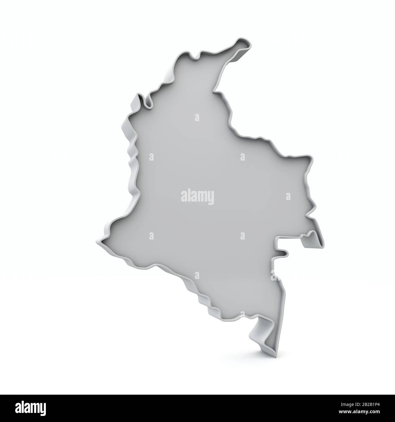 Colombia simple 3D map in white grey. 3D Rendering Stock Photo - Alamy