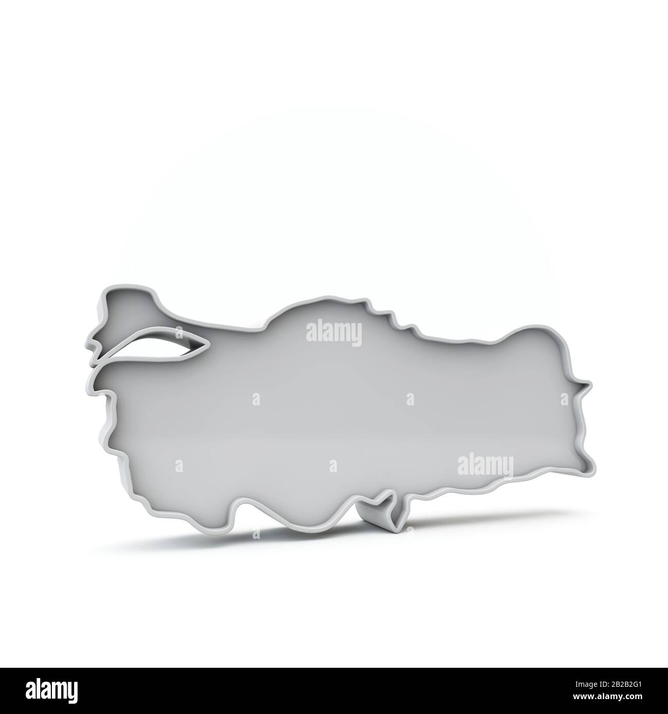 Turkey simple 3D map in white grey. 3D Rendering Stock Photo - Alamy
