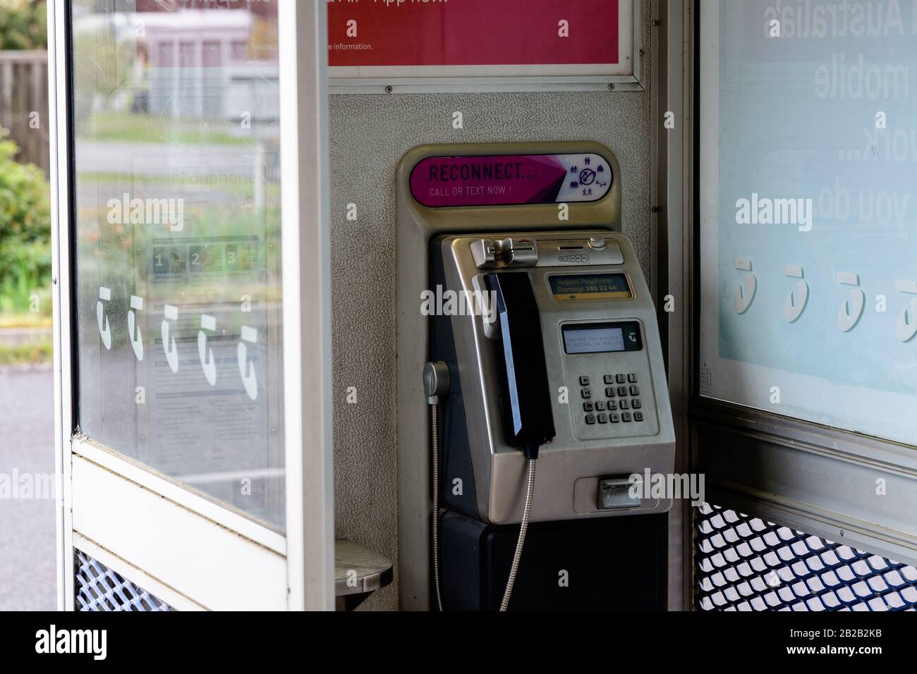 Phonebox with WiFi point in Australian Country Town Stock Photo - Alamy