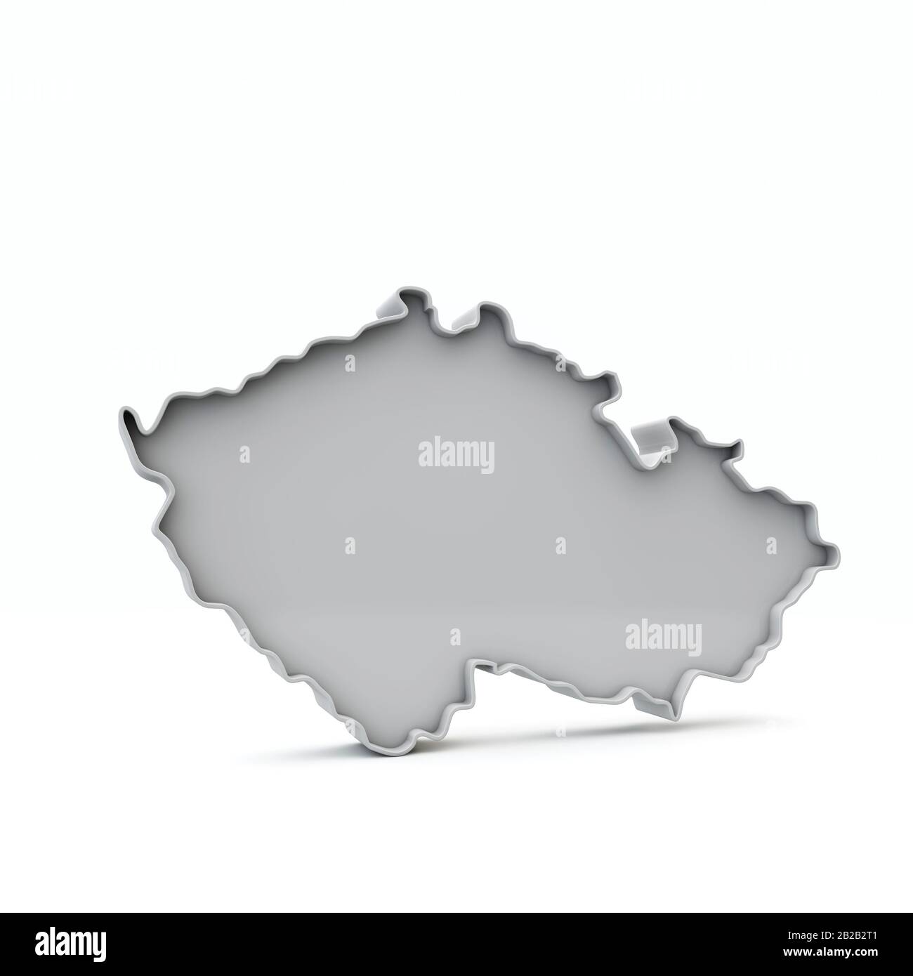 Czech Republic simple 3D map in white grey. 3D Rendering Stock Photo ...