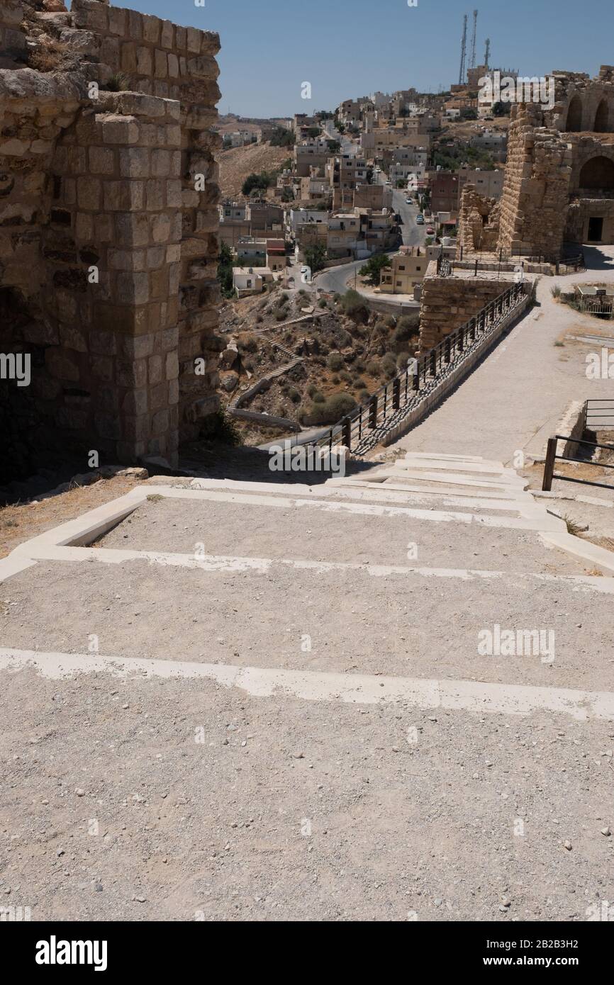 medieval crusaders castle, Al Karak, Jordan, Middle East Stock Photo ...