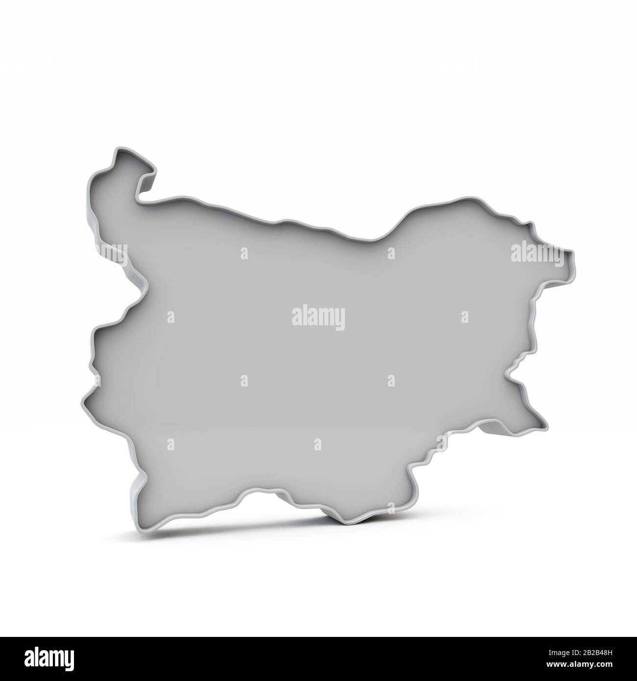 Bulgaria simple 3D map in white grey. 3D Rendering Stock Photo - Alamy