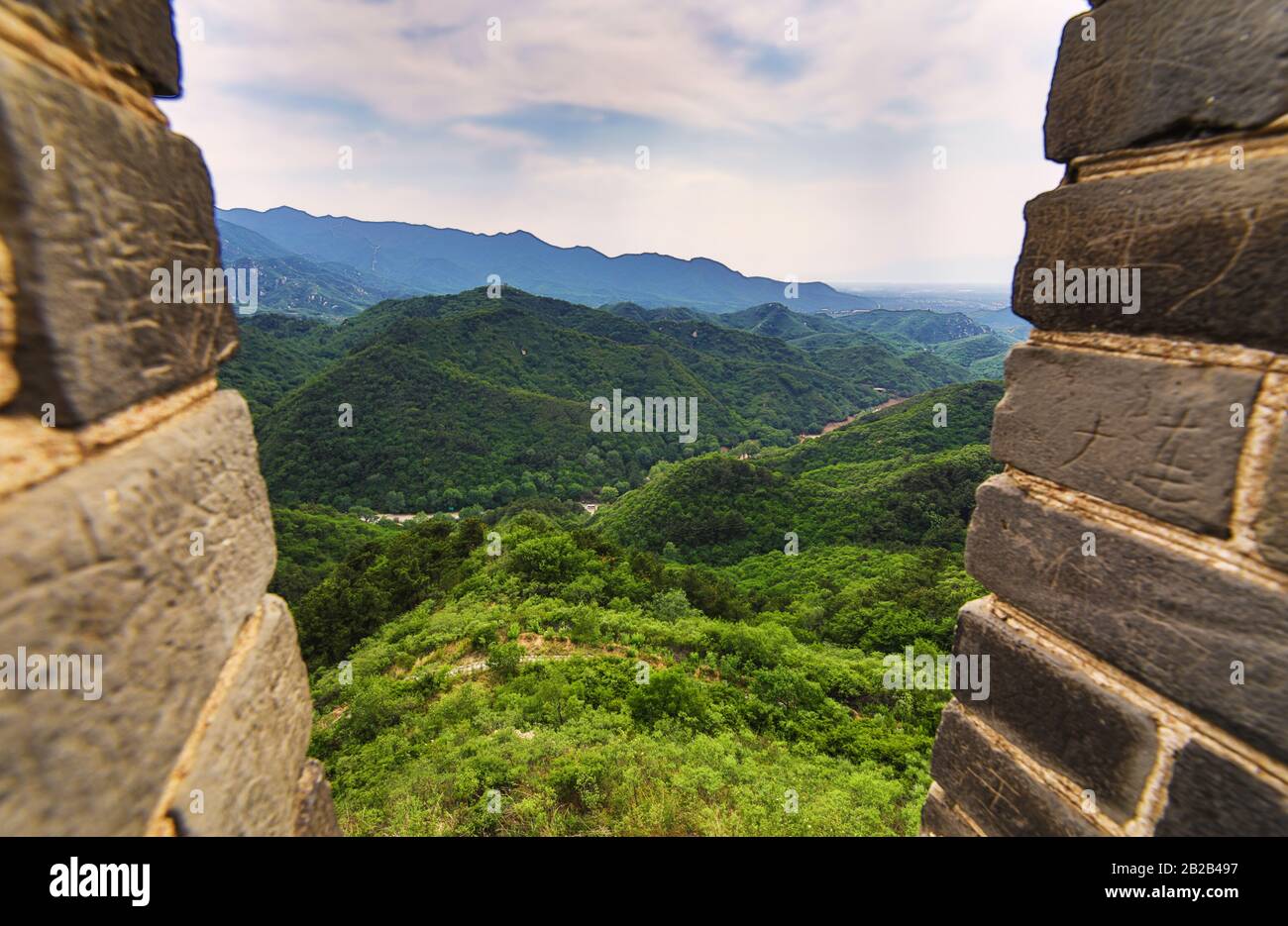 Mountain view from the Great Wall of China Stock Photo - Alamy