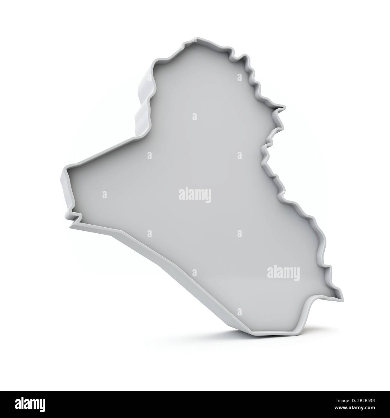 Iraq simple 3D map in white grey. 3D Rendering Stock Photo - Alamy