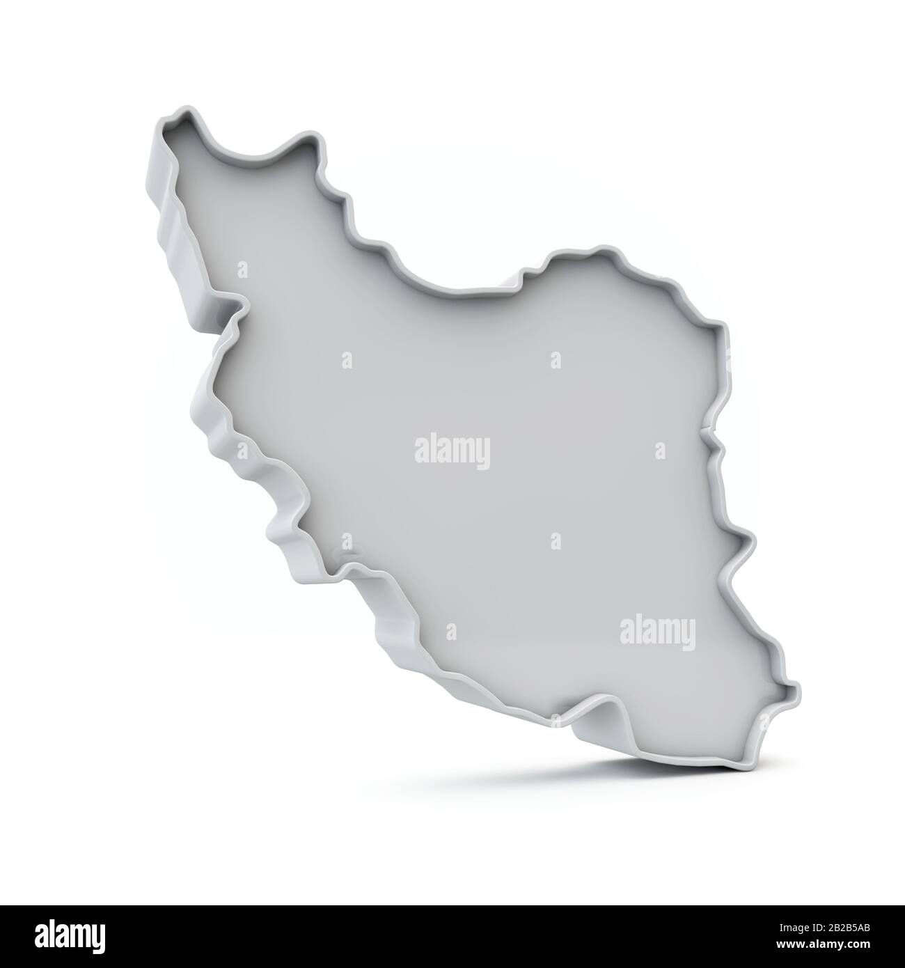 Iran simple 3D map in white grey. 3D Rendering Stock Photo - Alamy