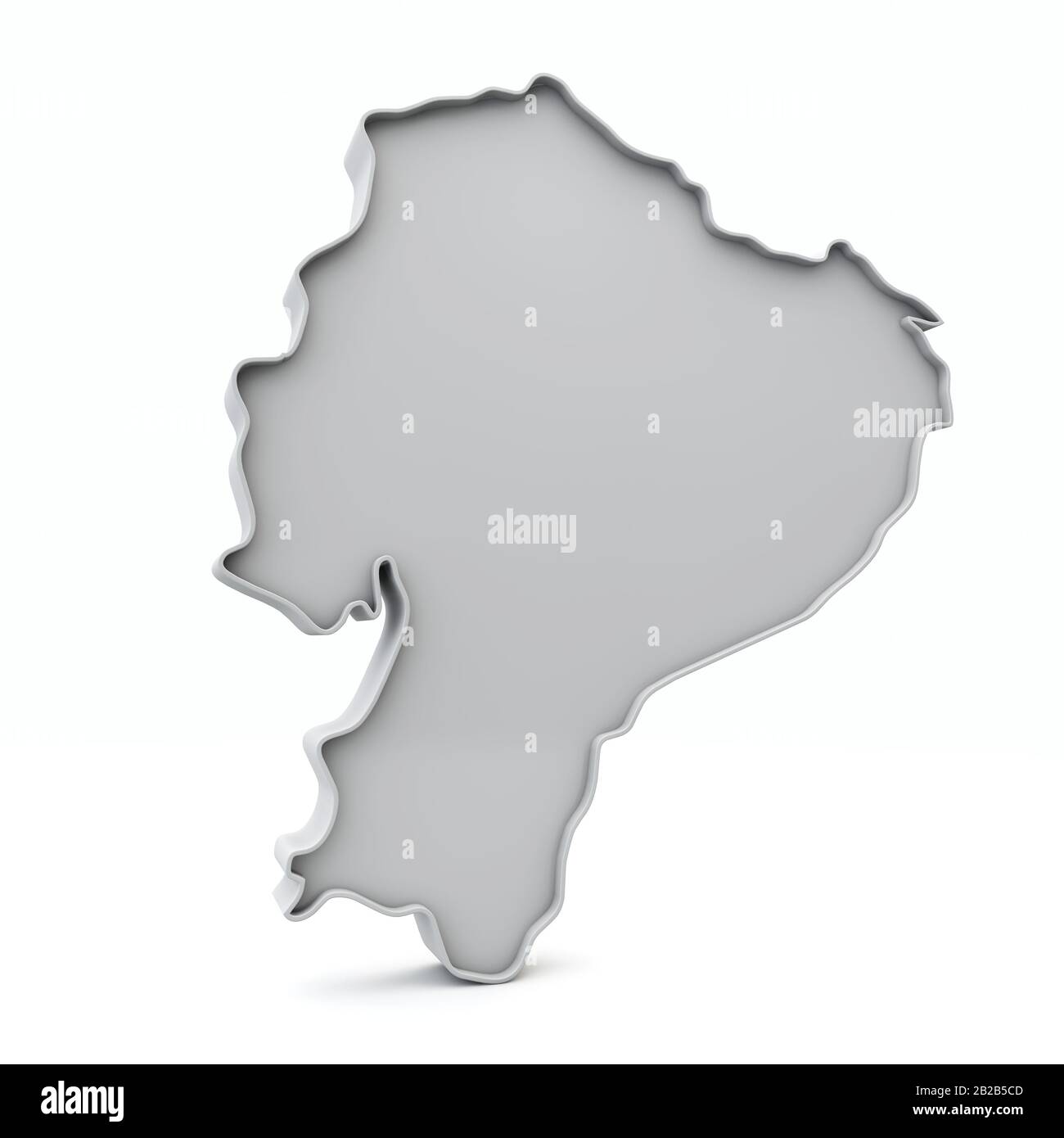Ecuador simple 3D map in white grey. 3D Rendering Stock Photo - Alamy
