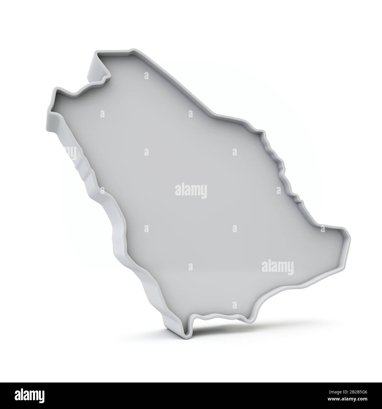 Saudi Arabia simple 3D map in white grey. 3D Rendering Stock Photo - Alamy