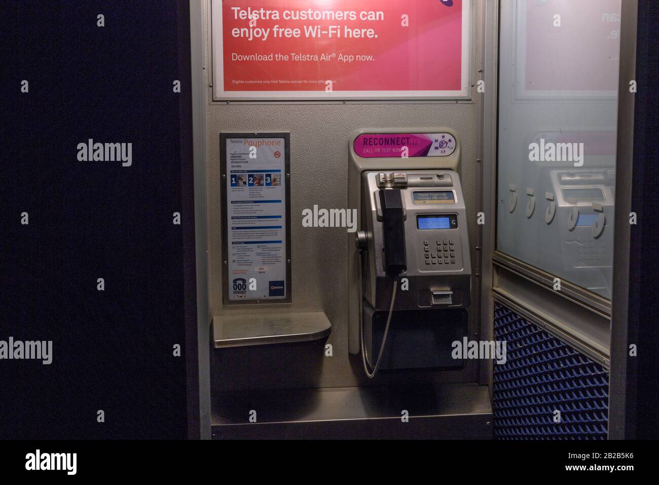Phonebox with WiFi point in Australian Country Town Stock Photo - Alamy