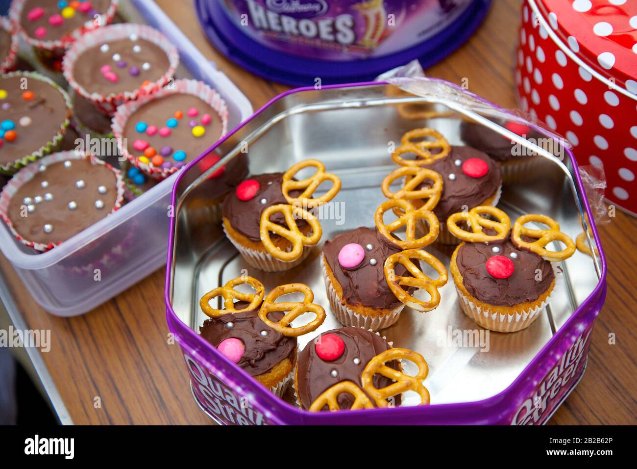 Christmas Cake Stall Stock Photo - Alamy