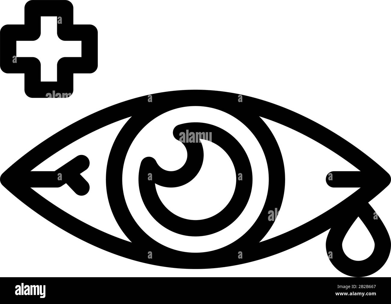 Sore Sick Tear Eye Organ Icon Thin Line Vector Stock Vector Image & Art ...