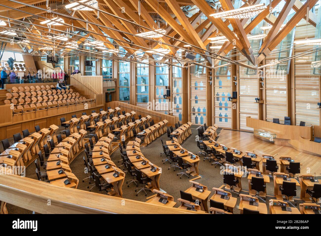 Scottish Parliament Debating Chamber Stock Photo - Alamy